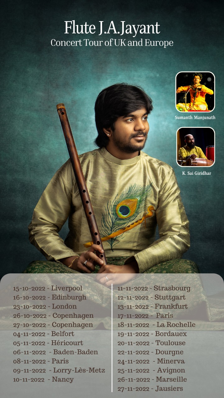 Flute Jayant: Europe tour itinerary 2022 – carnaticstudent.org